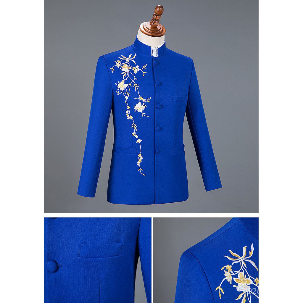 S2XL Mens Chinese Traditional Samfu Suit White Black Blue Red Formal ...