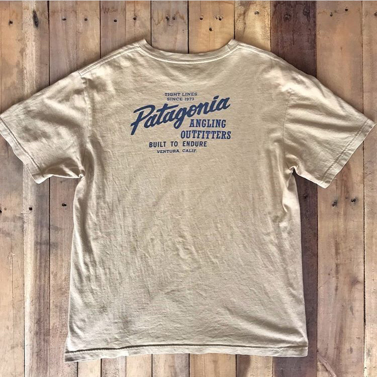 Spot Patagonia/Bata Japanese retro limited letter print round neck ...
