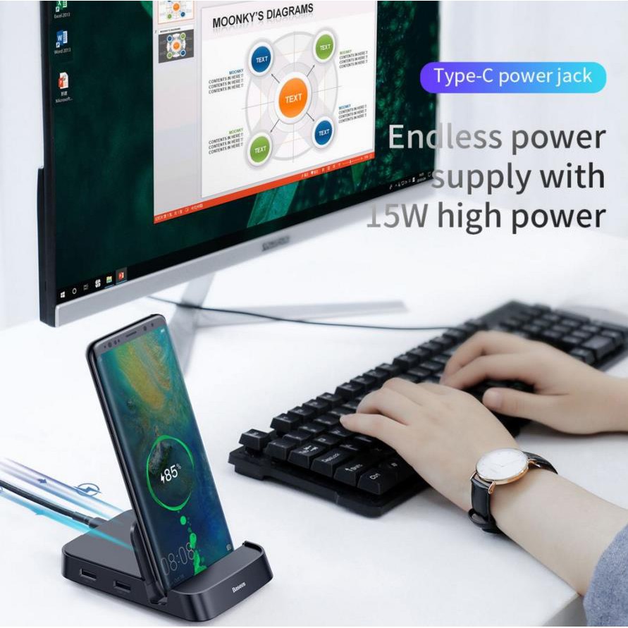 Baseus Mate Docking Type-C Mobile Phone Intelligent HUB Docking Station ...
