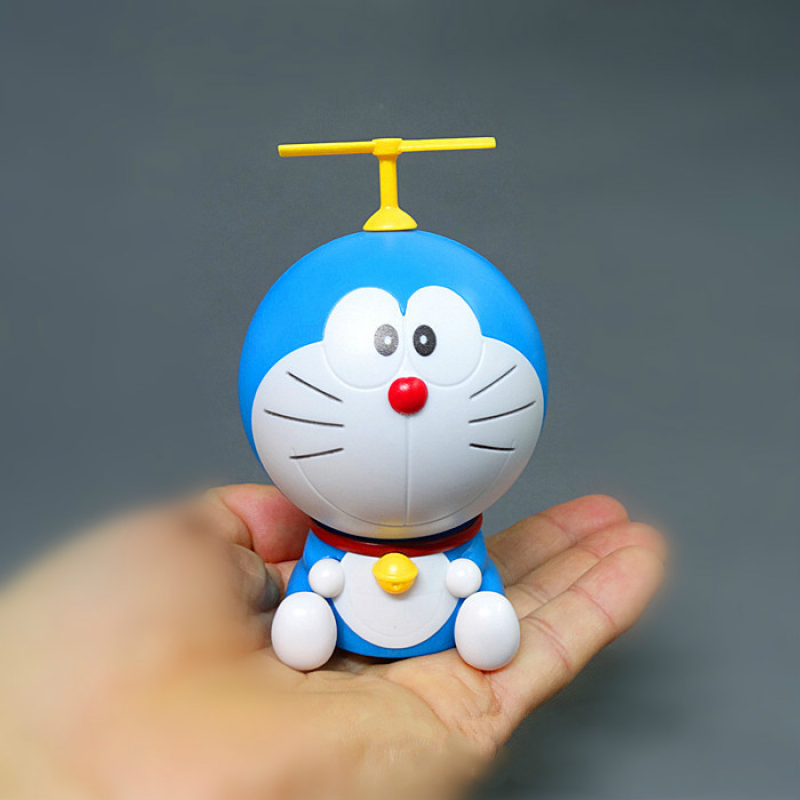 3Pcs Doraemon Action Figure Toys Deformation Toys Car Cake Decoration ...