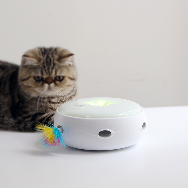 Doughnut Intelligent Automatic Cat Toy Electric Feather Cat Teaser Cat ...