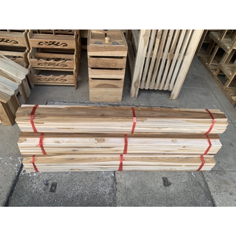 รั้วไม้สักรั้วสนามแบบประกอบเอง ไม้ระแนง ขนาด100 ซม.x100 ซม. กด 1 ออ ...