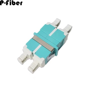 100pcs LC quadruple duplex optical fiber coupler OM4 OM3 4-core LC small square flange adapter ...
