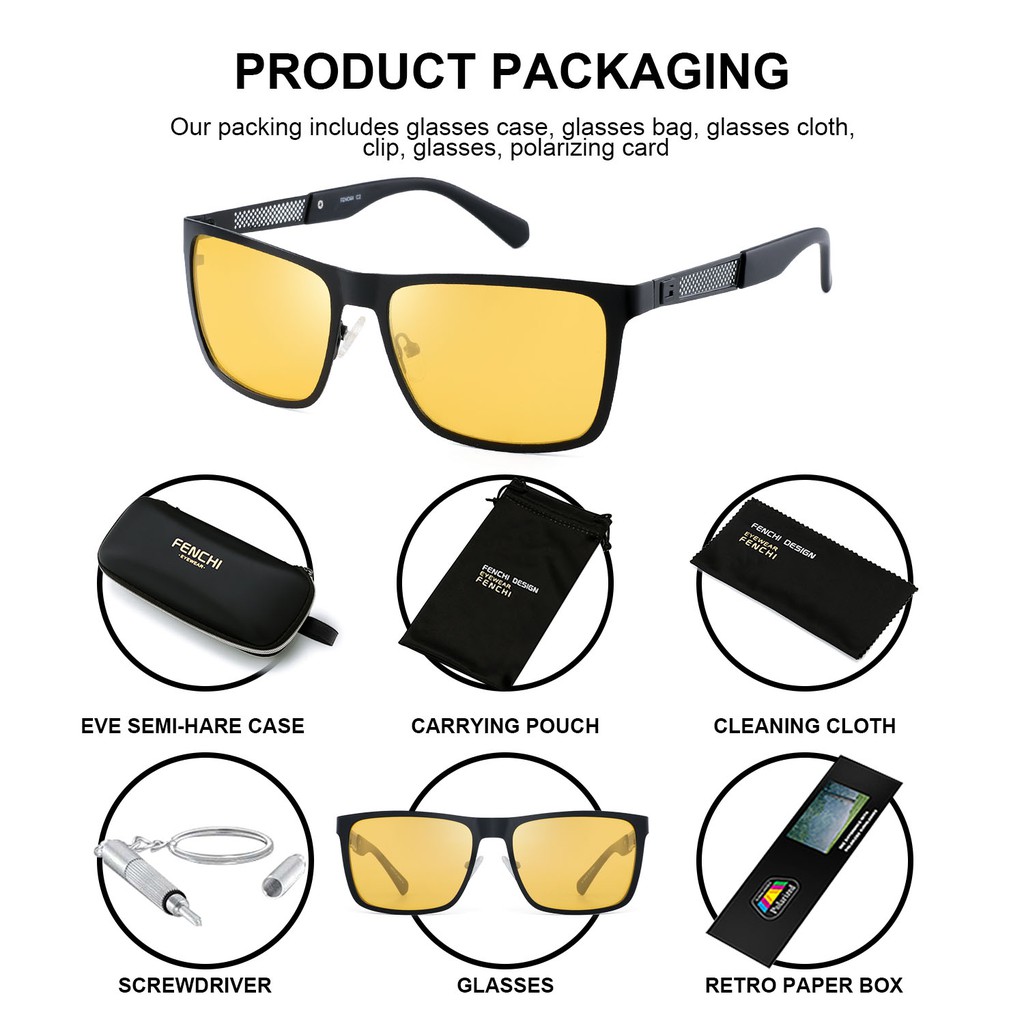 แว่นกันแดด Night Vision Glasses Automobile Anti Dazzle Driving Glasses ...