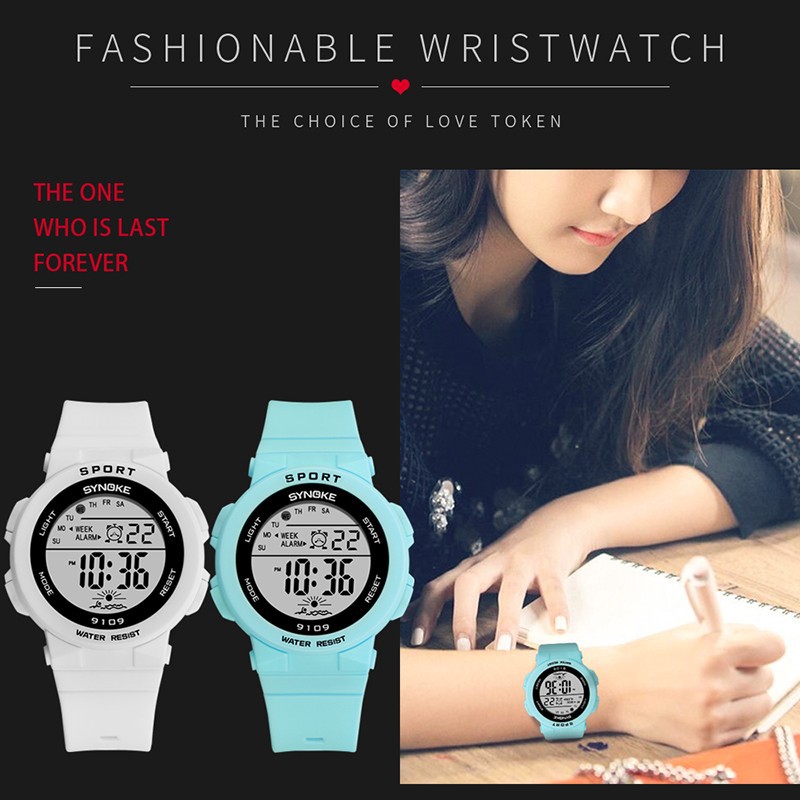 COD SYNOKE กีฬาผู้ชายผู้หญิงนาฬิกาดิจิตอล G กันน้ำสไตล์ที่มีสีสัน LED โครโนกราฟอิเล็กทรอนิกส์ ...