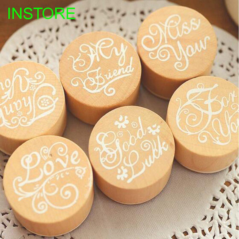 Retro Round Vintage DIY for Scrapbook Wooden Rubber Stamp - instore.th ...