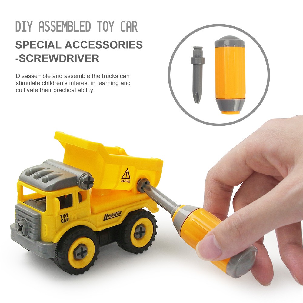 4 Pcs/Set DIY Disassemble Toy Construction Engineering Car Dump Truck ...