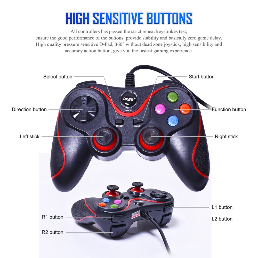 จอยเกมส์ PC Usb Joy Stick Oker U918 Joy game Joy Analog จอยคอมพิวเตอร์ ...
