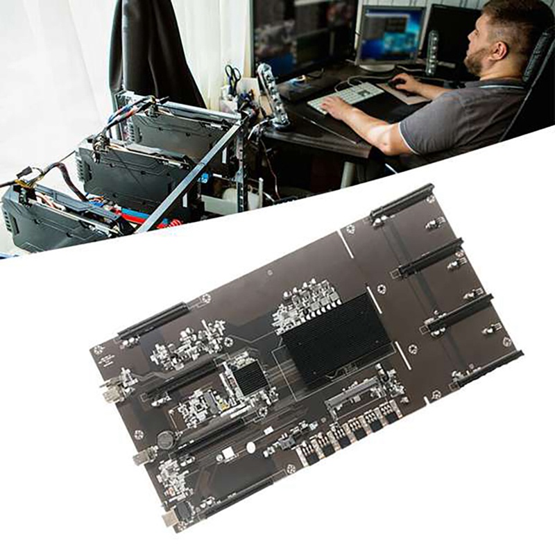 ETH80 B75 Motoard with 8XVER010 PCIE Riser CardG1610 CPU8G RAM ...
