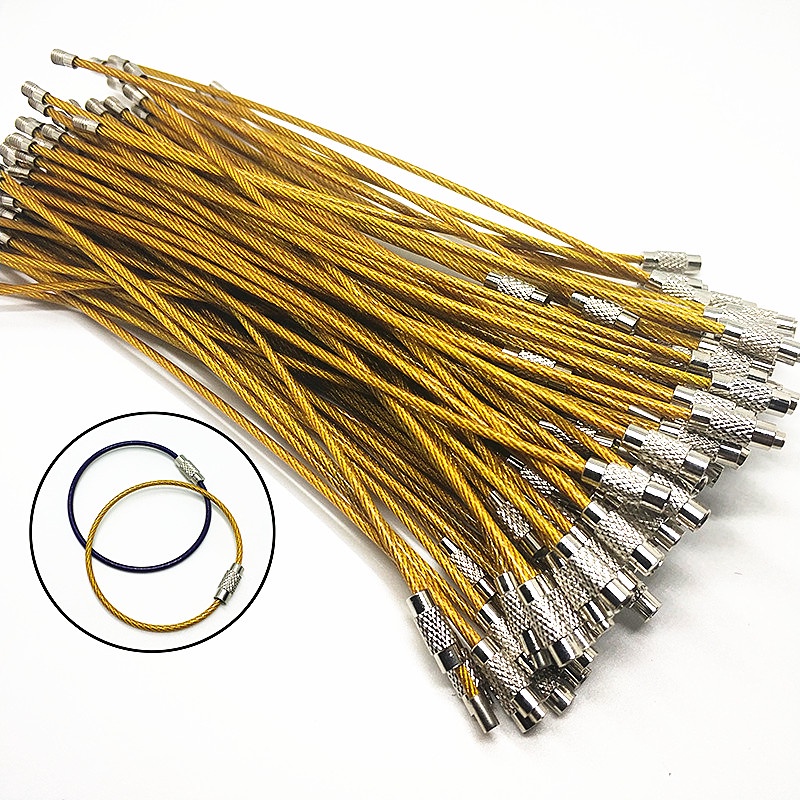 พวงกุญแจ1.5mm 1050cs EDC Keychain Tag Roe Wire Cable Loo Screw Lock ...