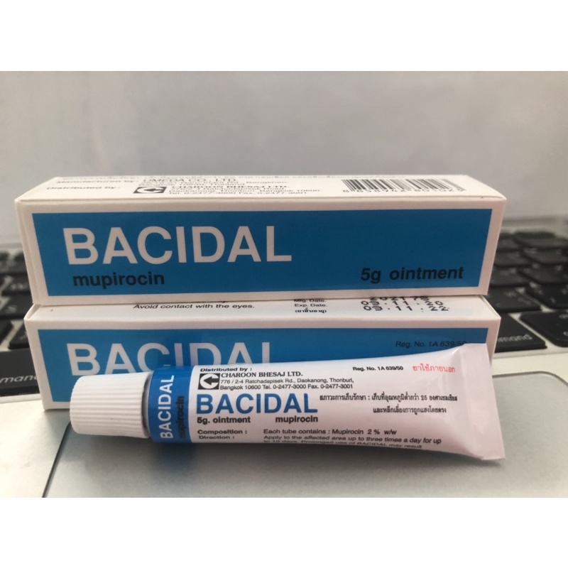 ขี้ผึ้งมาแผล Bacidal mupirocin ointment 5 g15g - doc_and_dog_and_cat ...