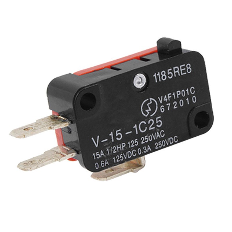 5 pcs black and red plastic metal V-15-1C25 15A 1 / 2HP 125 / 250VAC 0.6A 125VDC 0.3A 250V DC ...