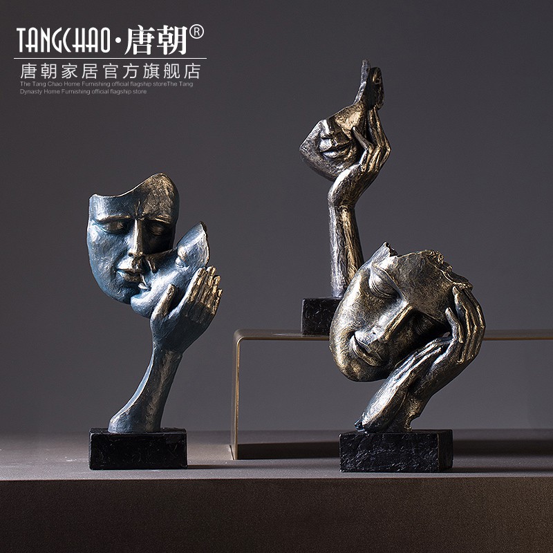 นอร์ดิกสร้างสรรค์บทคัดย่อใบหน้าศิลปะตกแต่งสำนักงานทางเข้าห้องนั่งเล่นตกแต่