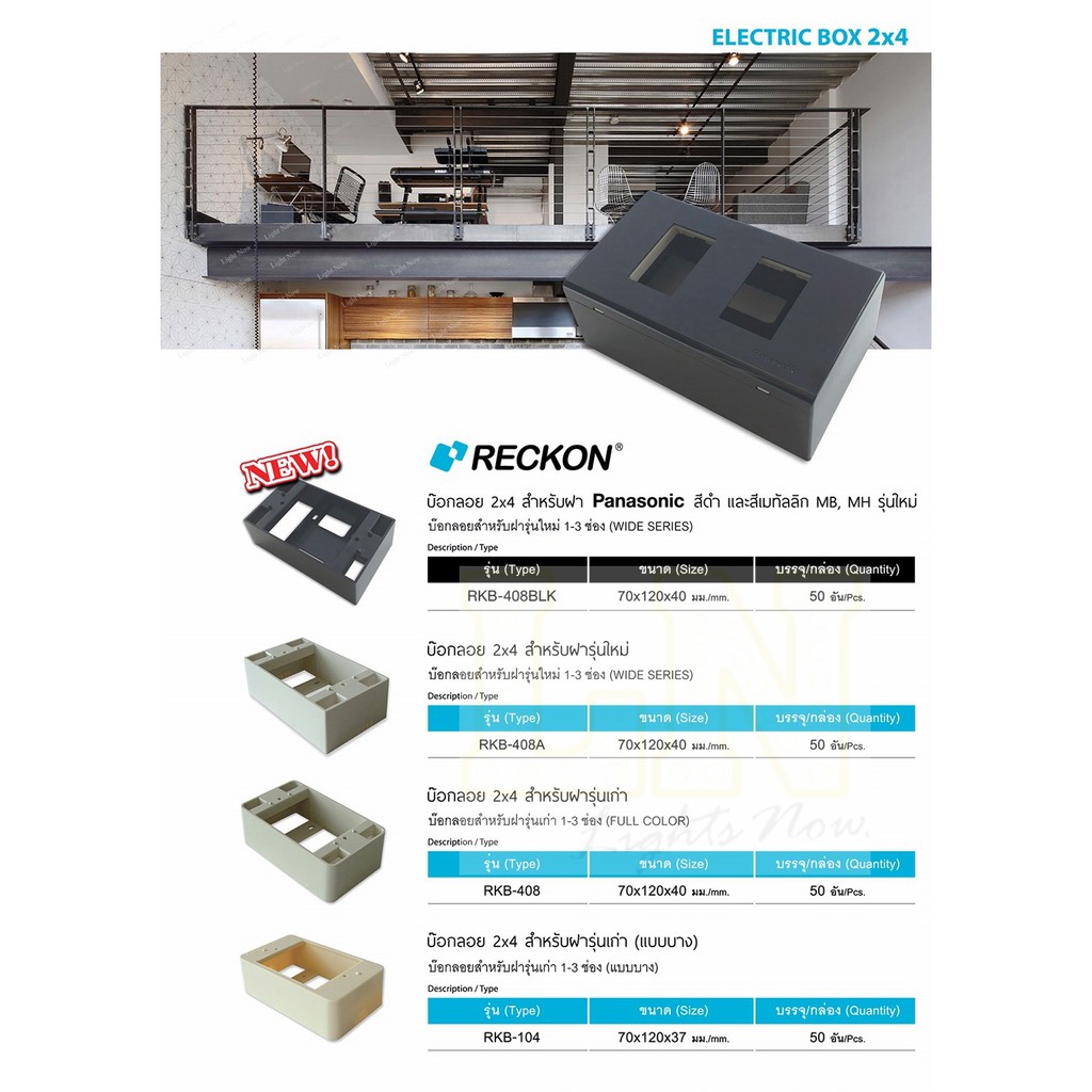 RECKON บ๊อกพลาสติกลอย 2x4 | Shopee Thailand