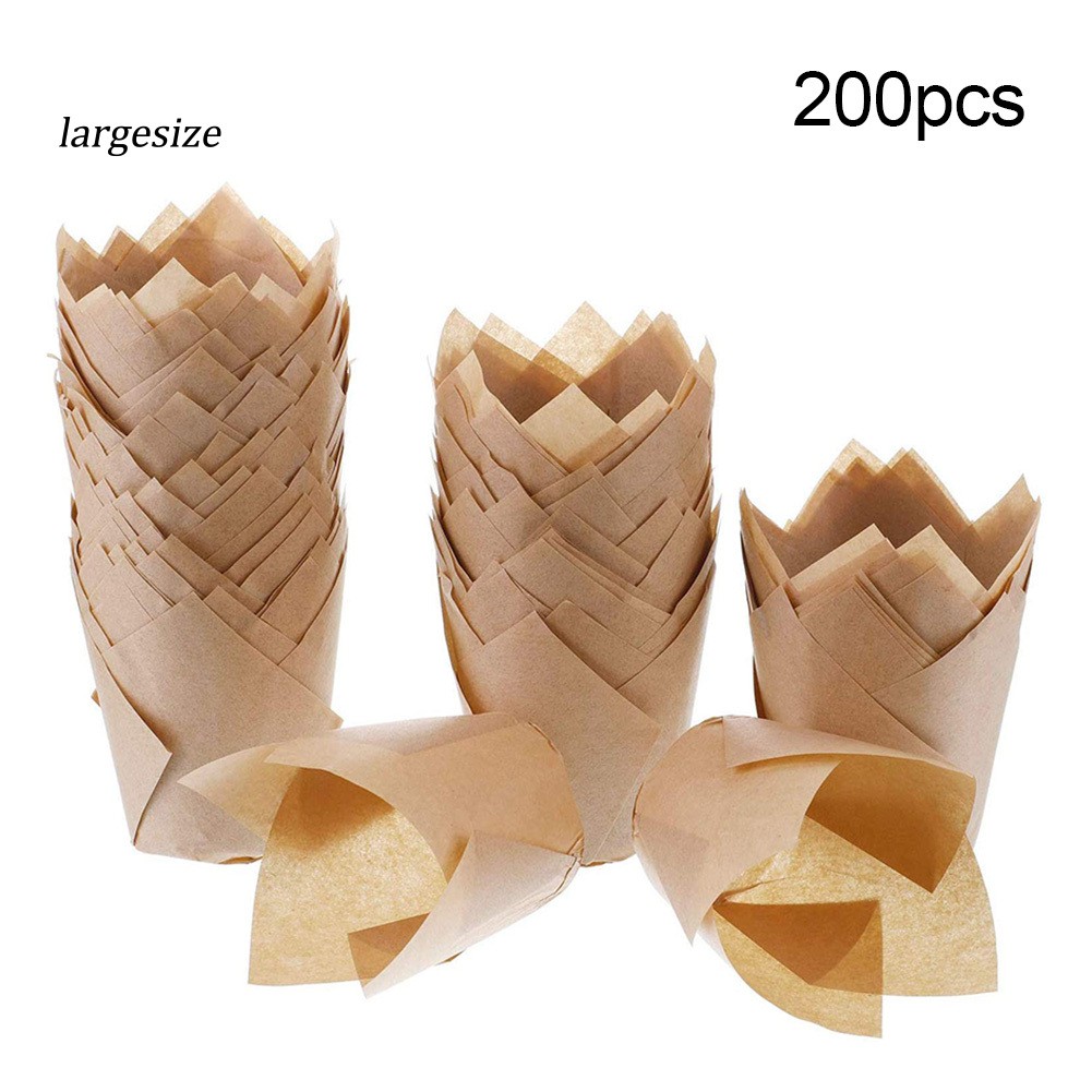 XIA-200Pcs Baking Cupcake Cake Liner Wrappers Paper Flame Cup Muffin ...