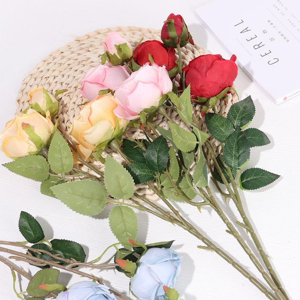 JANE DIY Craft Silk Rose Party Decor Fake Flowers Artificial Rose ...