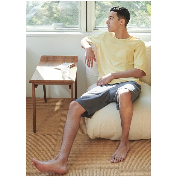 Uniqlo ชุดนอนแขนสั้นลําลอง ผ้าฝ้ายผสม เทคโนโลยี AIRism สีดํา สําหรับผู้ชาย 446928 - zwq1992t.th ...