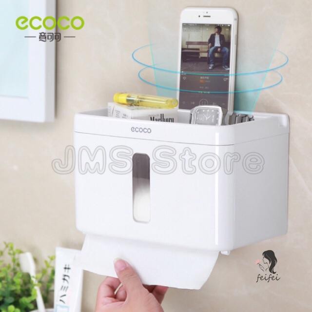 ECOCO กล่องใส่ทิชชู กล่องเก็บของในห้องน้ำ ติดผนัง Big E1613 - ehkztufemg - ThaiPick