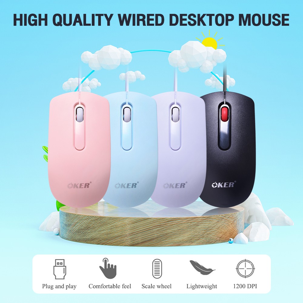 OKER USB MOUSE WIRED DESKTOP MOUSE M147 - okerthai_officialshop - ThaiPick