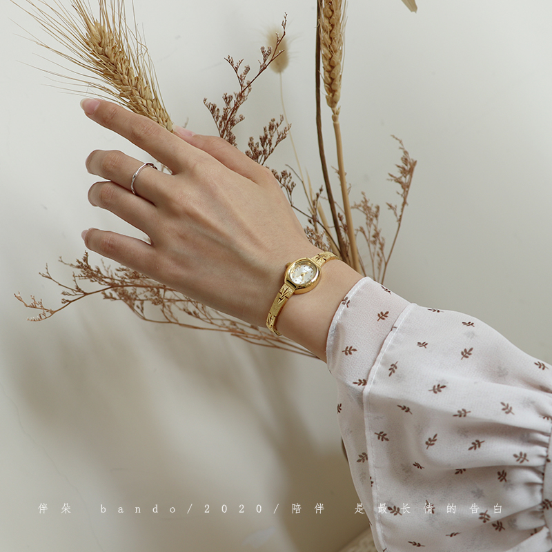 Banduo light luxury watch ladies gold color retro literary Korean chain ...