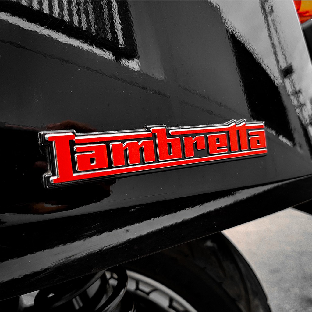 สติ๊กเกอร์ Lambretta Logo 3M สะท้อนแสง (โลโก้ฝาข้างฝาแคร้ง ...
