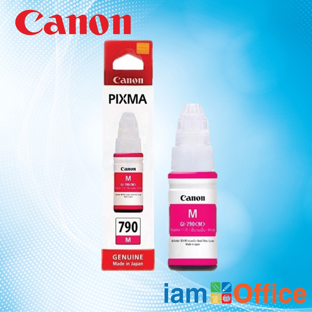 หมึกแท้ Canon GI-790 สีดำ ฟ้า ชมพู เหลือง (BK C M Y) สำหรับ Canon G1000 ...