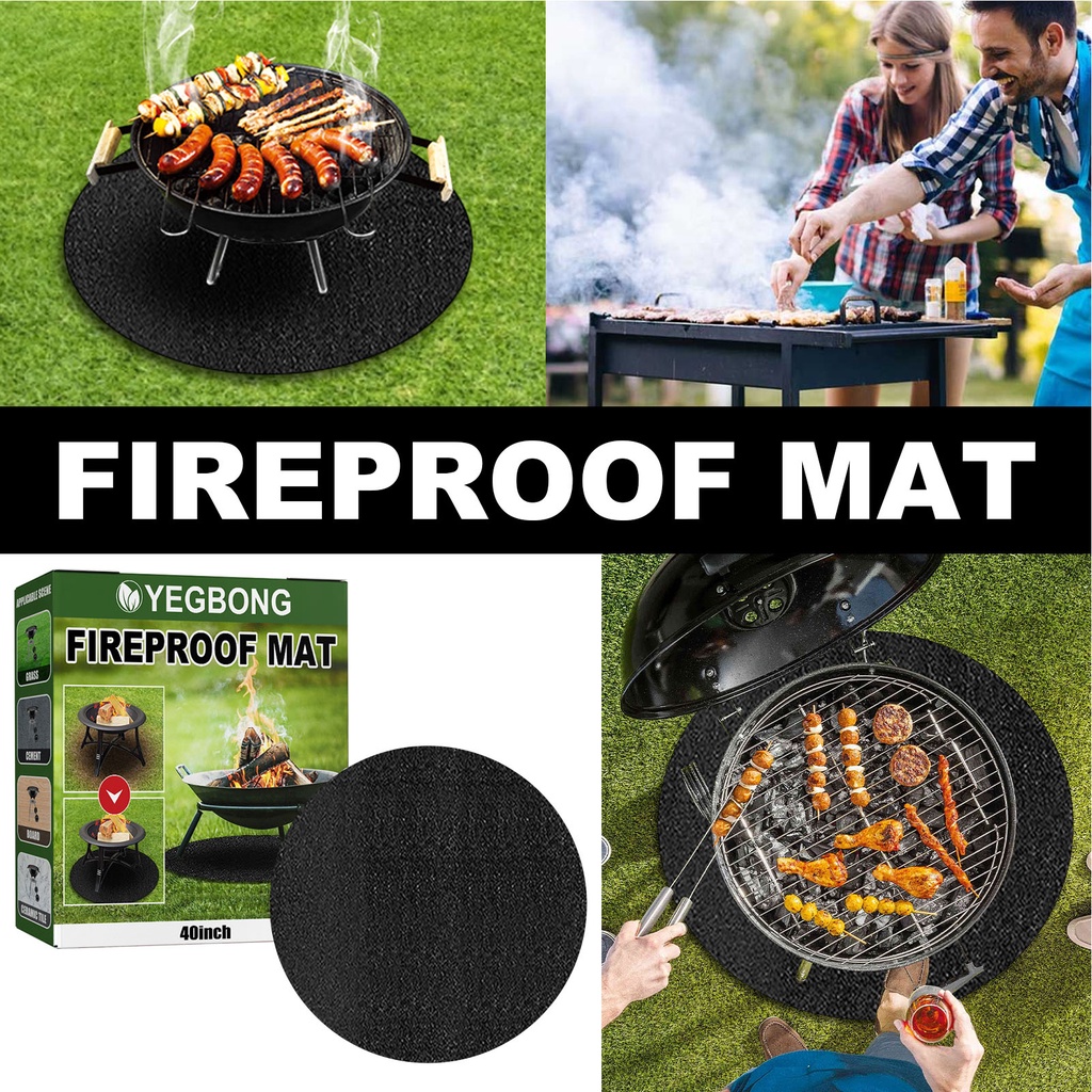 New Fire Pit Mat Fireproof And Barbecue Deck Protection Fire-resistant ...