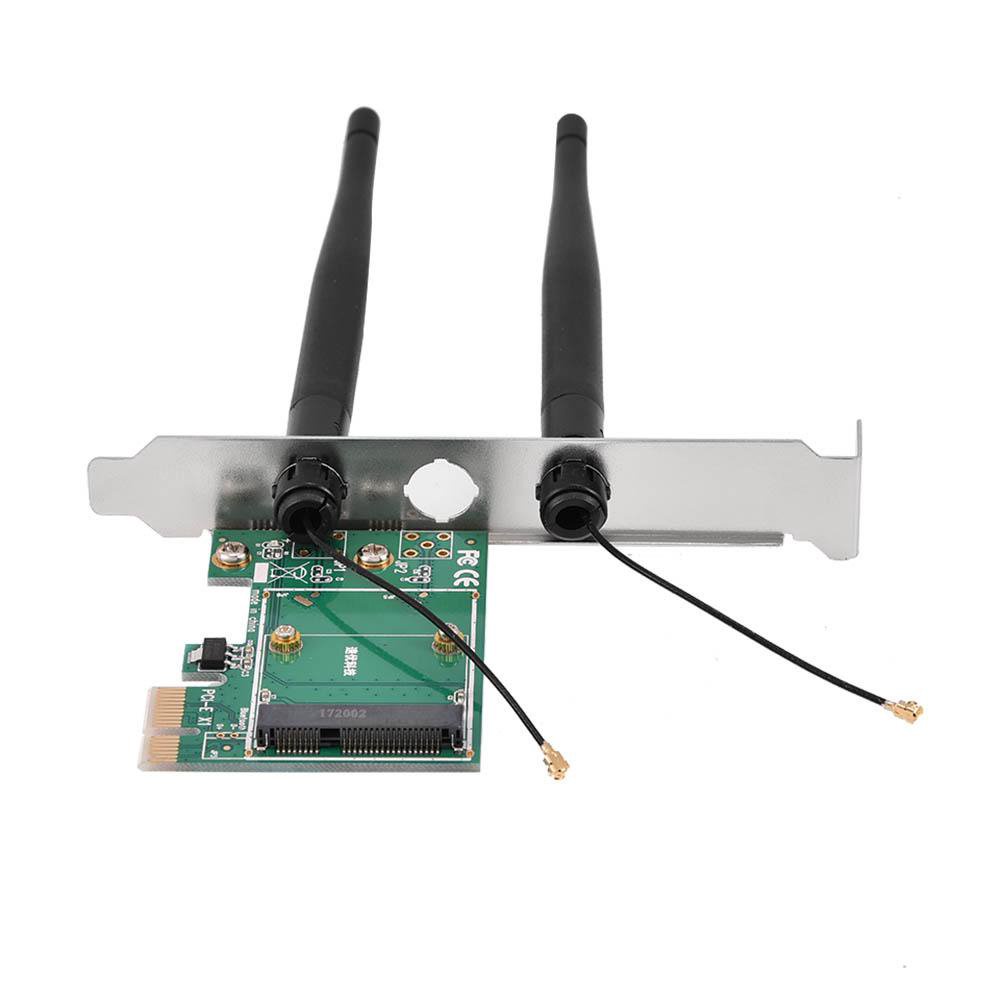 Special offerMini PCI-E to PCIE Card Adapter2 Antennas Wireless Card ...