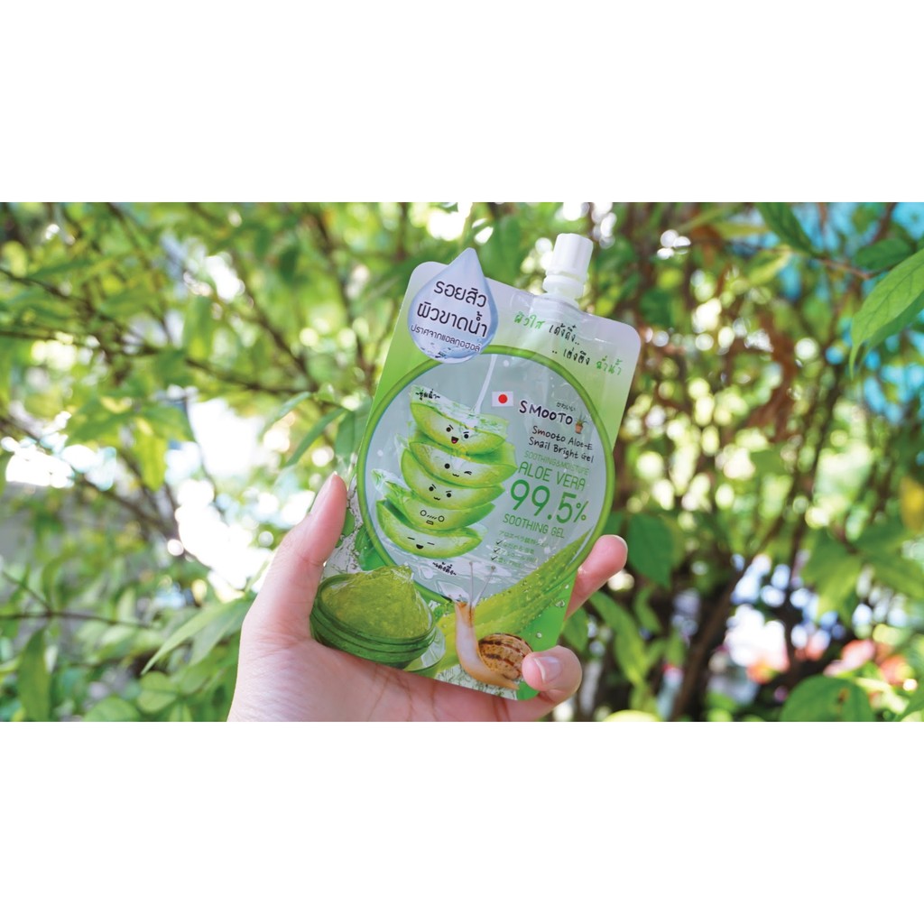 Smooto Aloe-E Snail Bright Gel ซองเขียว - makeuplicious - ThaiPick