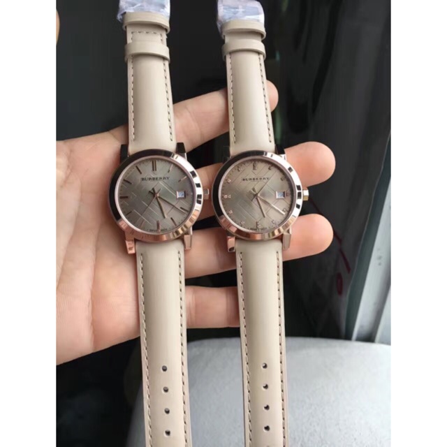BU9109. 34 mm. Women's BU9109 Beige Leather Strap Watch | Shopee Thailand