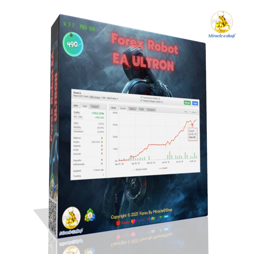 โปรแกรมเทรด EA Forex Ultron Lite v3.7 2020 MT4 - teklacha - ThaiPick