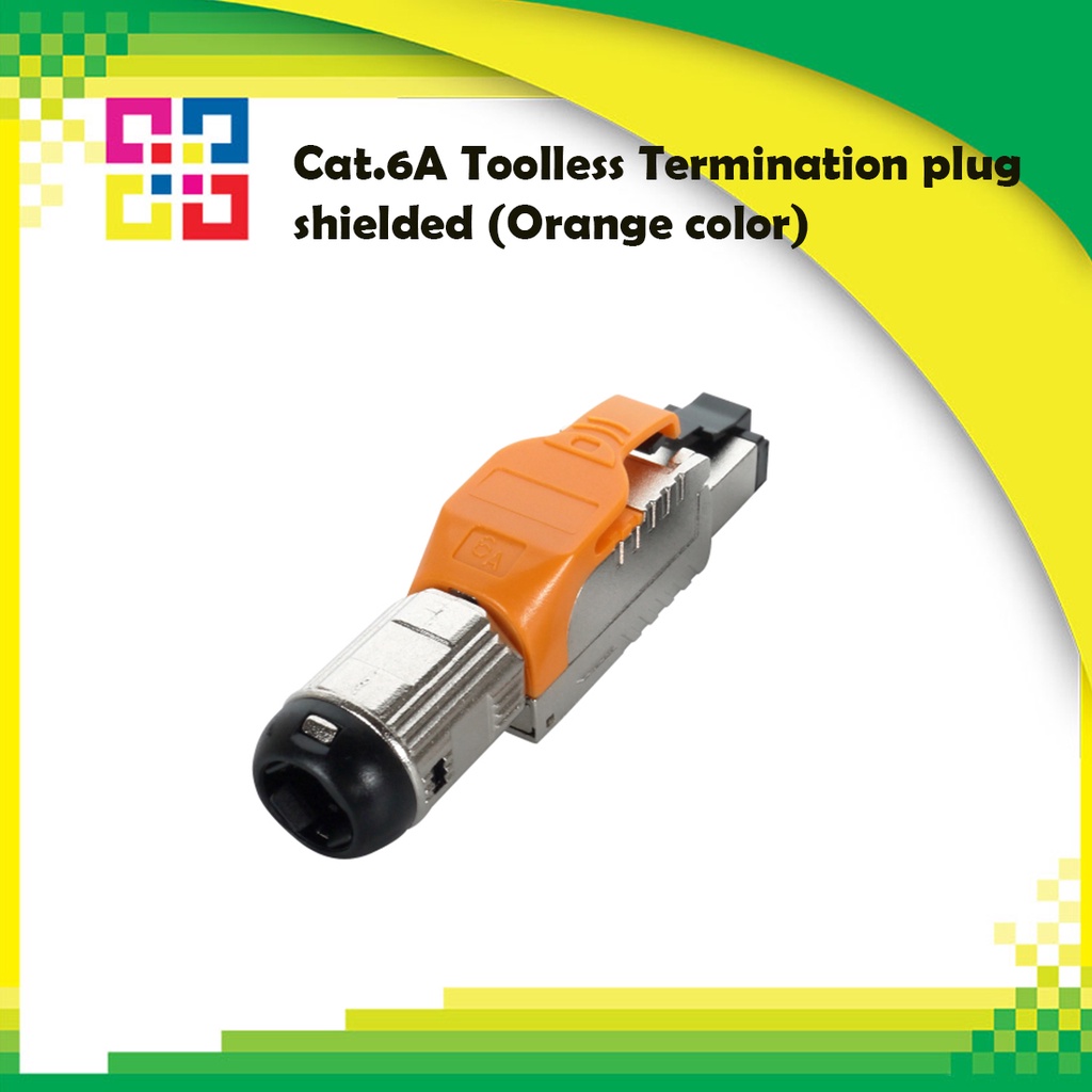 Cat.6A Toolless Termination plug shielded (Orange color) | Shopee Thailand