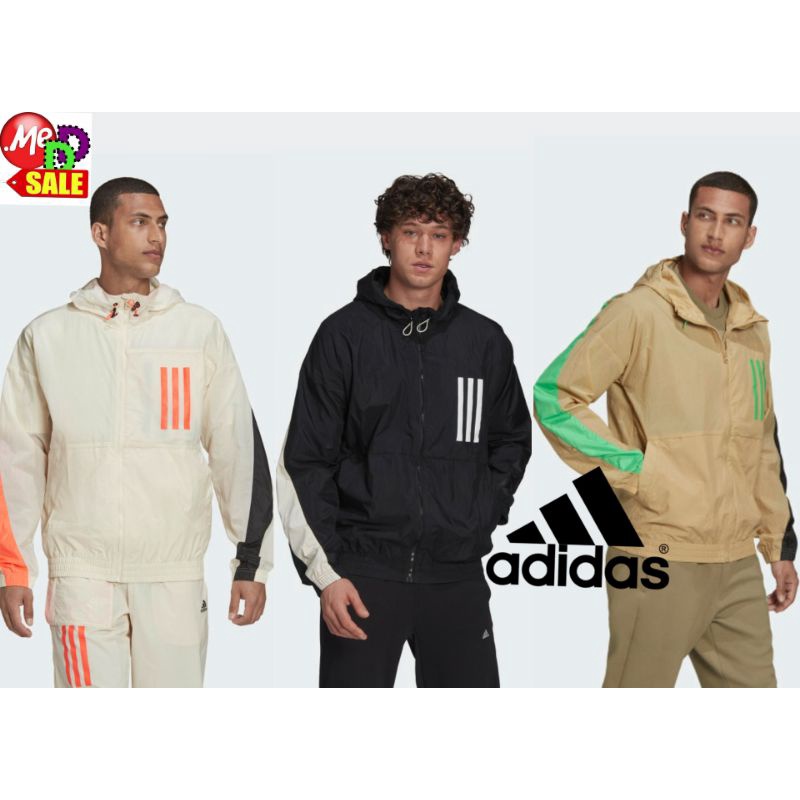 Adidas - ใหม่ เสื้อแจ็คเก็ตมีฮู้ดกันลม พับเก็บได้ น้ำหนักเบา ADIDAS ...