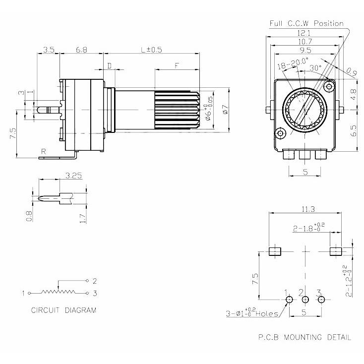 โพเทนชิโอมิเตอร์ Potentiometer วอลลุ่ม VR ปรับค่า RV09 Vertical 3 ขา ...