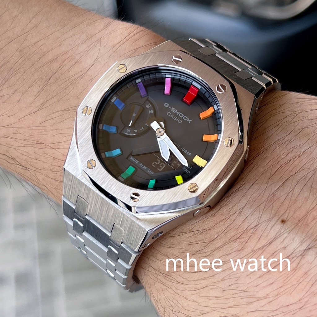 G-Shock AP Style Rainbow Dial Silver Steel | Shopee Thailand