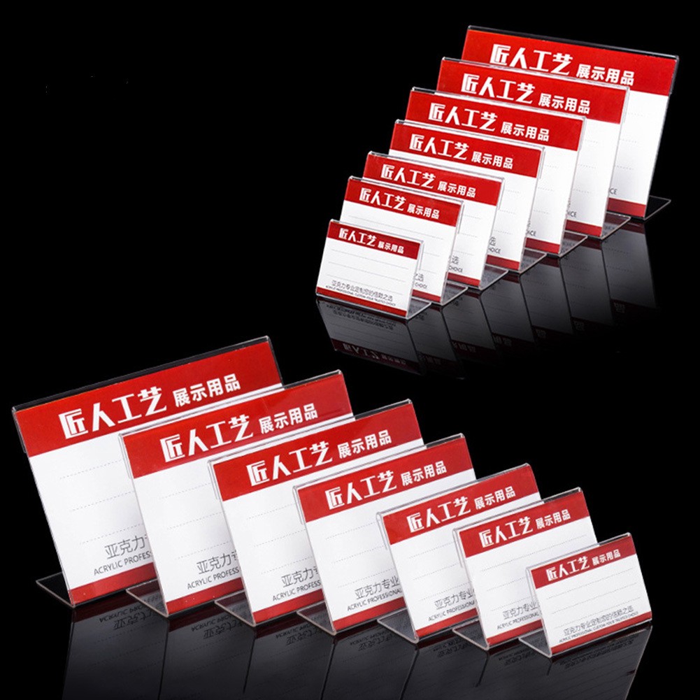 COW_Acrylic Clear Desktop Sign Label Display Holder Price Name Card Tag ...