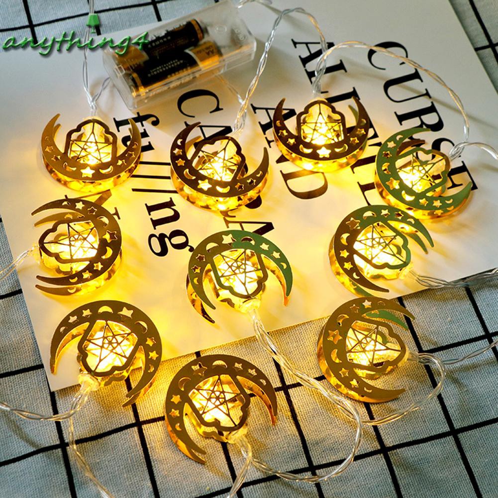 Cotton Light LED Star Moon String Lights Gold Metallic Pendant Lamps ...