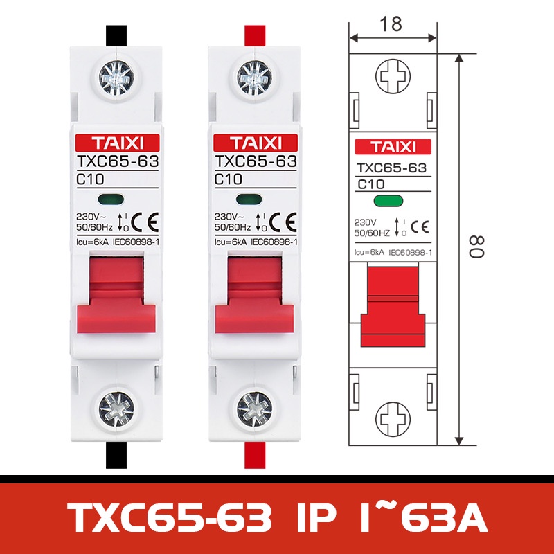 6ka Mcb C65n-63 Miniature Circuit Breakers พร้อมตัวบ่งชี้ 1p 2pole 3p ...