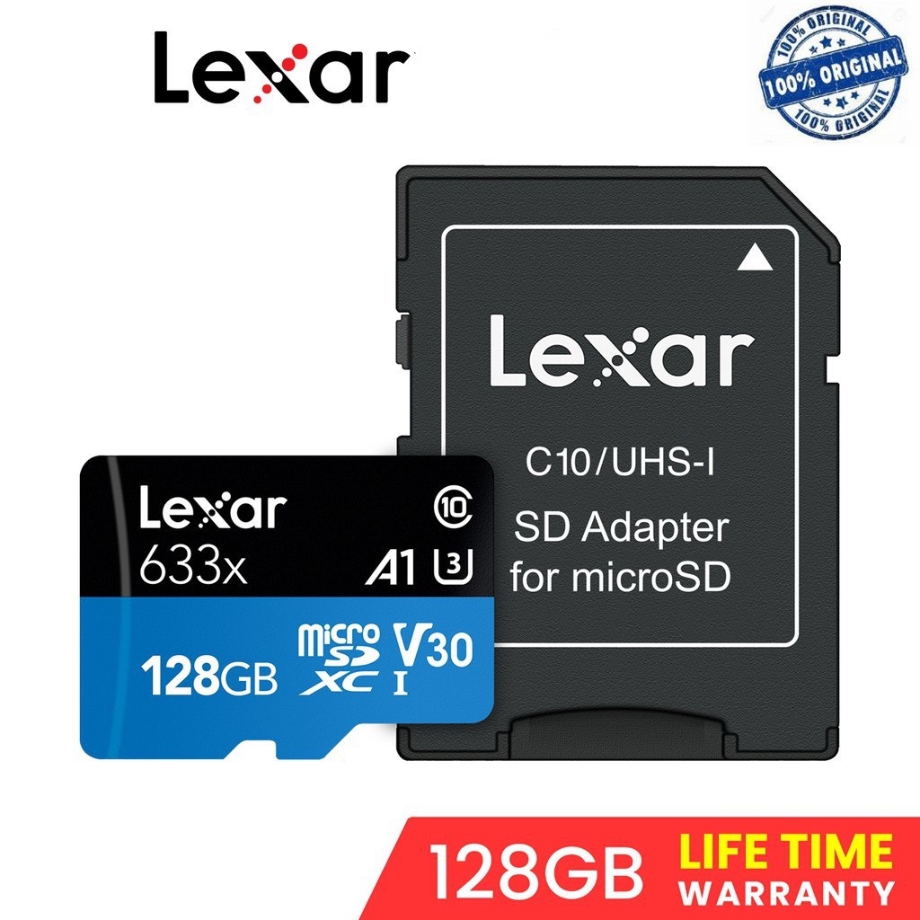 Memory Cards Lexar 128GB High Performance 633x wadapter RW up to 9545 ...