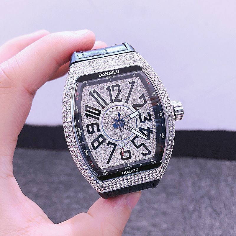 2021 New Frank Men s Fully Automatic Watch Wine Barrel Type Gypsophila ...