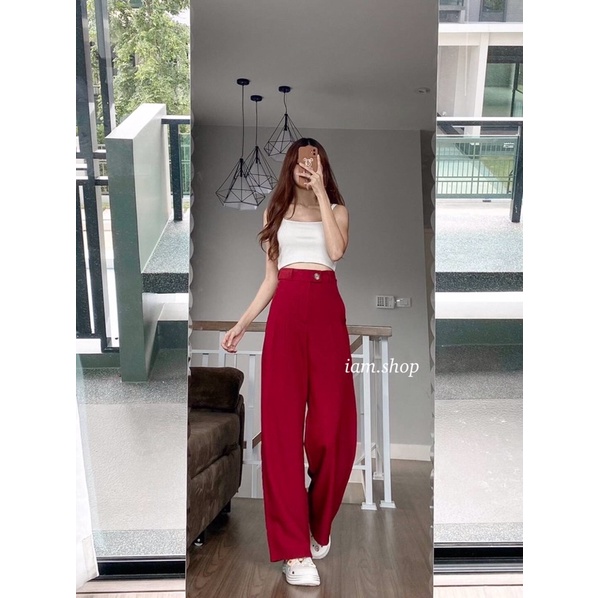 IAM.SHOP- กางเกงขากระบอกกลางรุ่นสโนว - iamshop.pants - ThaiPick