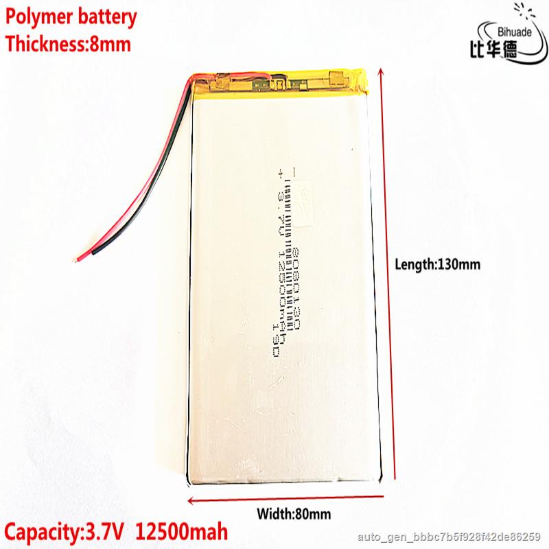 3.7v 12500mah 8080130 Lithium Polymer Li-po Li Ion Rechargeable Battery ...