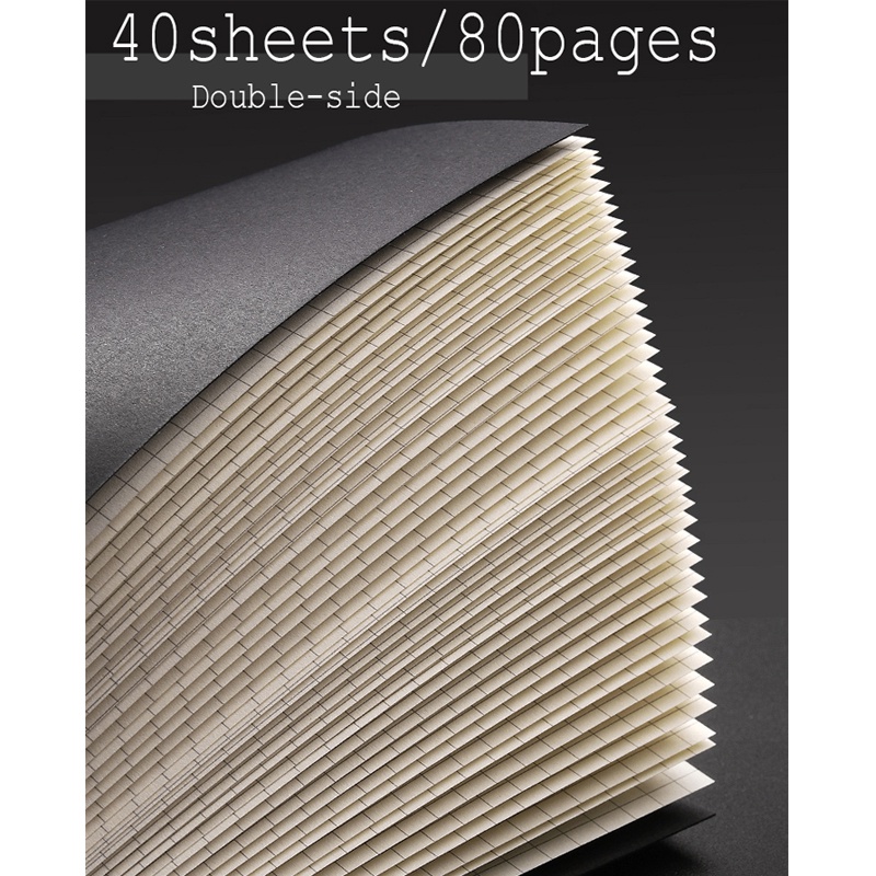 5 Pcs Each 40 Sheets 80 Pages A4 Kraft Paper Notebook B5 Black Card ...