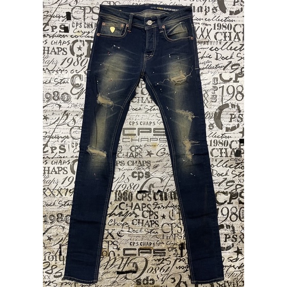 CPS CHAPS GOLD EDITION 1980S GREY TAG NO.1 SIZE 28 กางเกงยีนส์ผู้ชาย เดฟชาย ผ้ายืด (แชปส์) มือ 1 ...