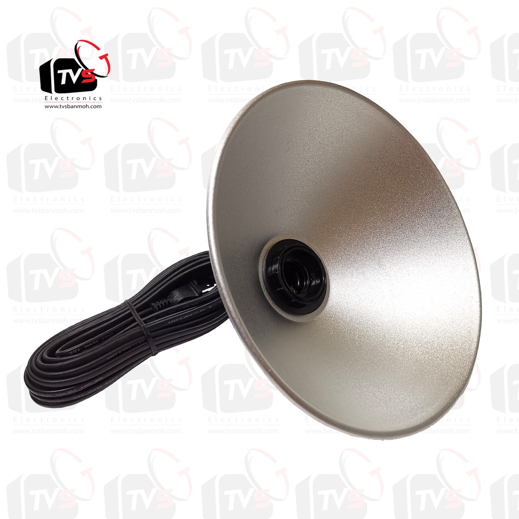 Sentoshi สายไฟต่อหลอดไฟ ขั้ว E27 สีดำ 10เมตร พร้อมโคมฝาชีสะท้อนแสง แถมหลอดไฟLED12W ...