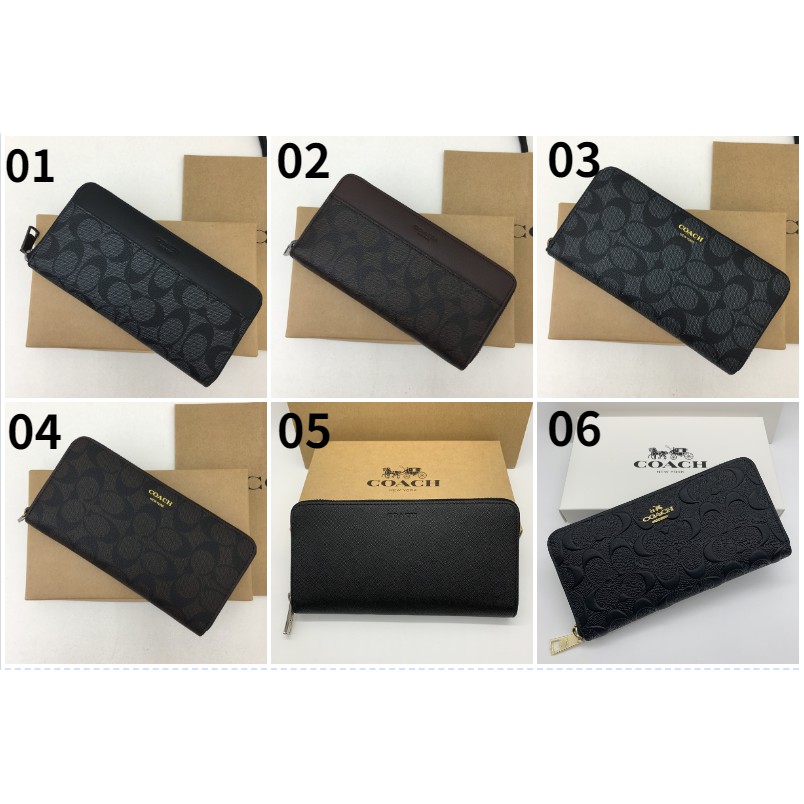 แท้พร้อมส่ง COACH 53834 74597 กระเป๋าสตางค์ป้องกันรอยขีดข่วนแบบคลิปสั้น ...