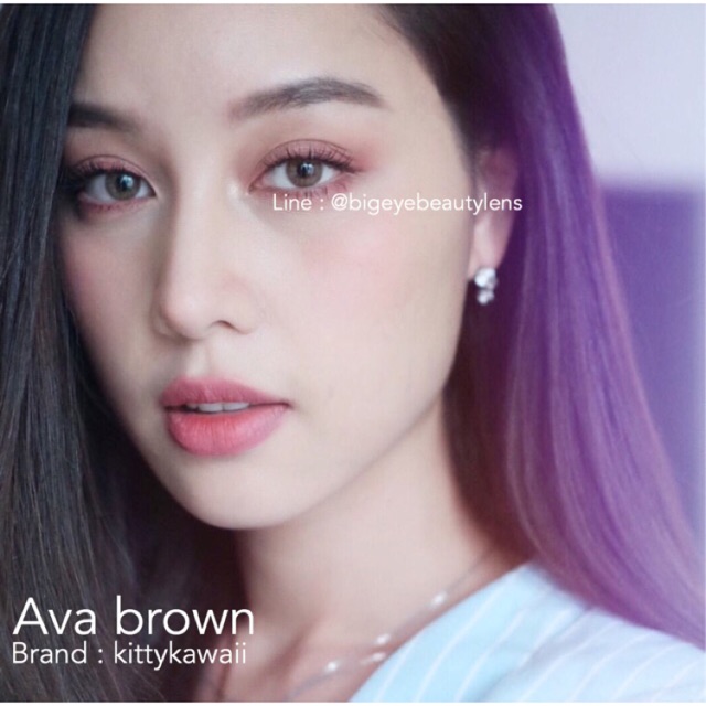 mini ava brown ค่าสายตา -0.00 - 10.00 คอนแทคเลนส์ รายเดือน ยี่ห้อ kittykawaii ( ขนาดเท่าตาจริง ...