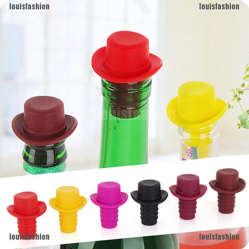 thro Sillicone Wine Stopper Champagne Top Hat Wine Bottle Stopper jelly ...