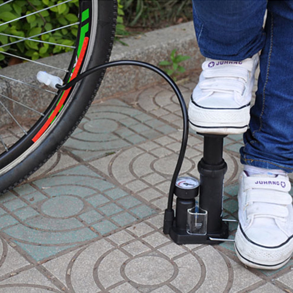 High Pressure Bicycle Pump Pedal Cycling Bike Tyre Inflator Floor ...