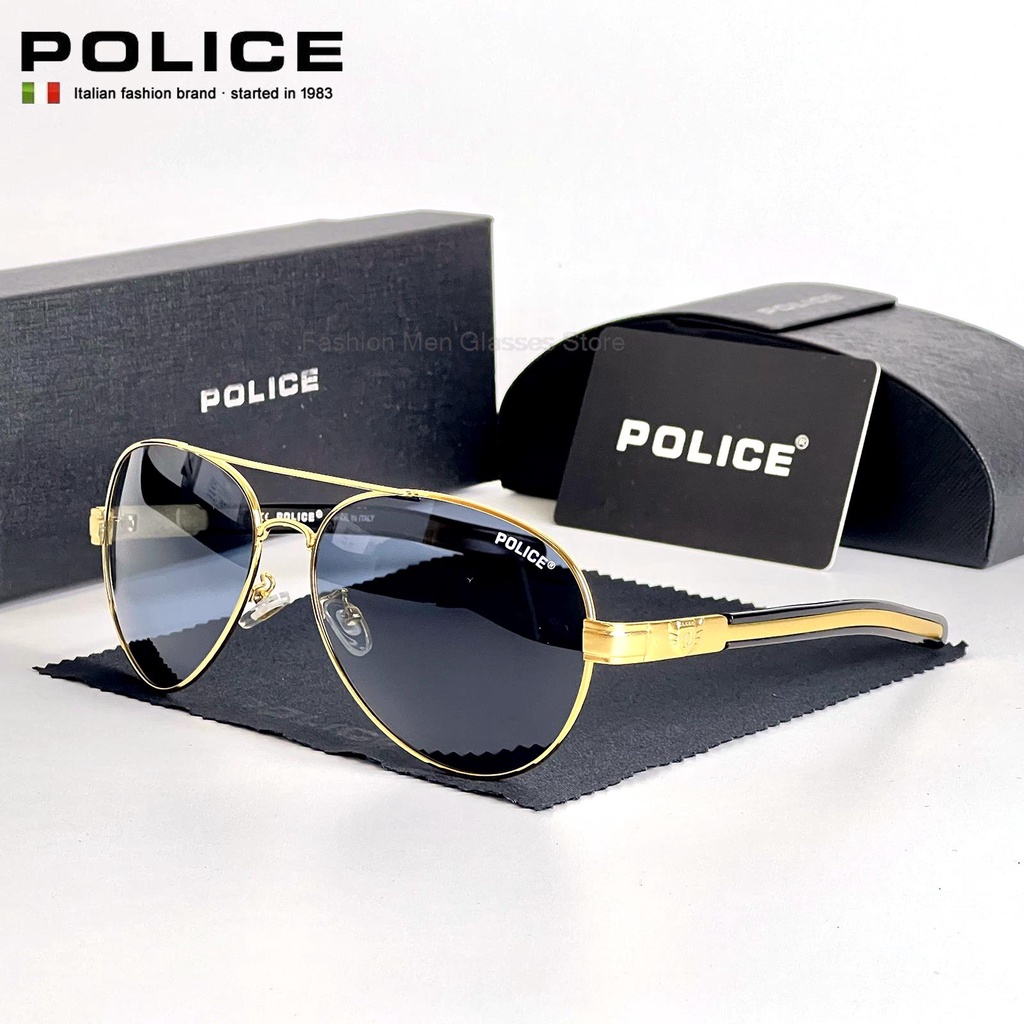 POLICE Luxury Brand 9111 Polarized Sunglasses Men Retro Glasses ...